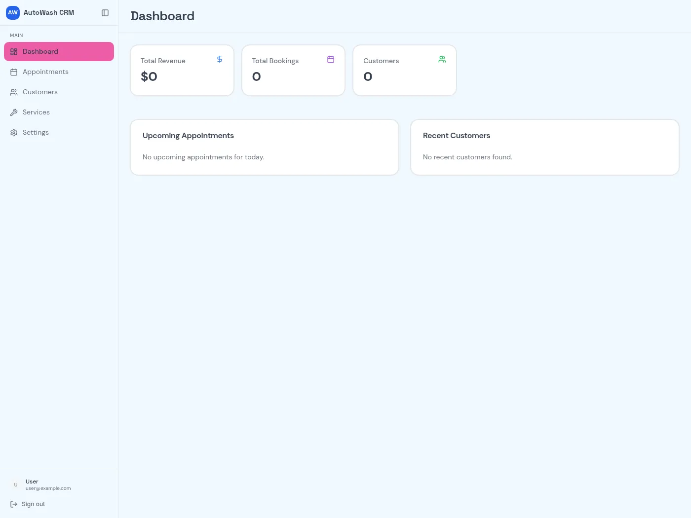 AutoWash CRM