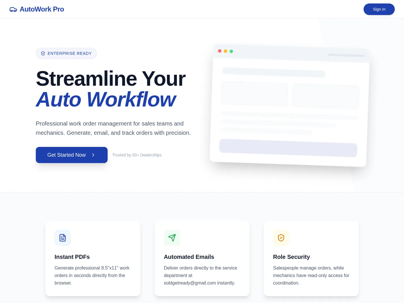 AutoWork Order Pro
