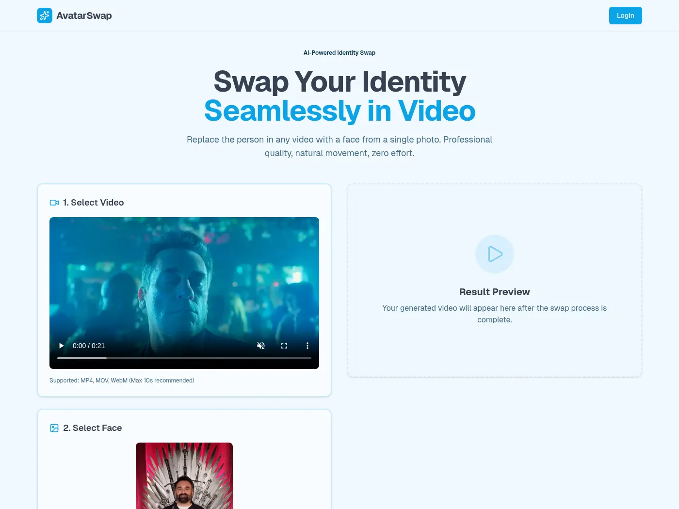 Avatar Video Swapper