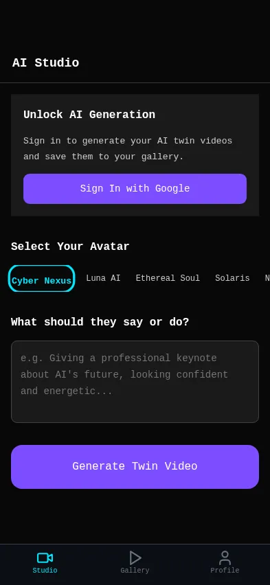 Avatar Video Twin