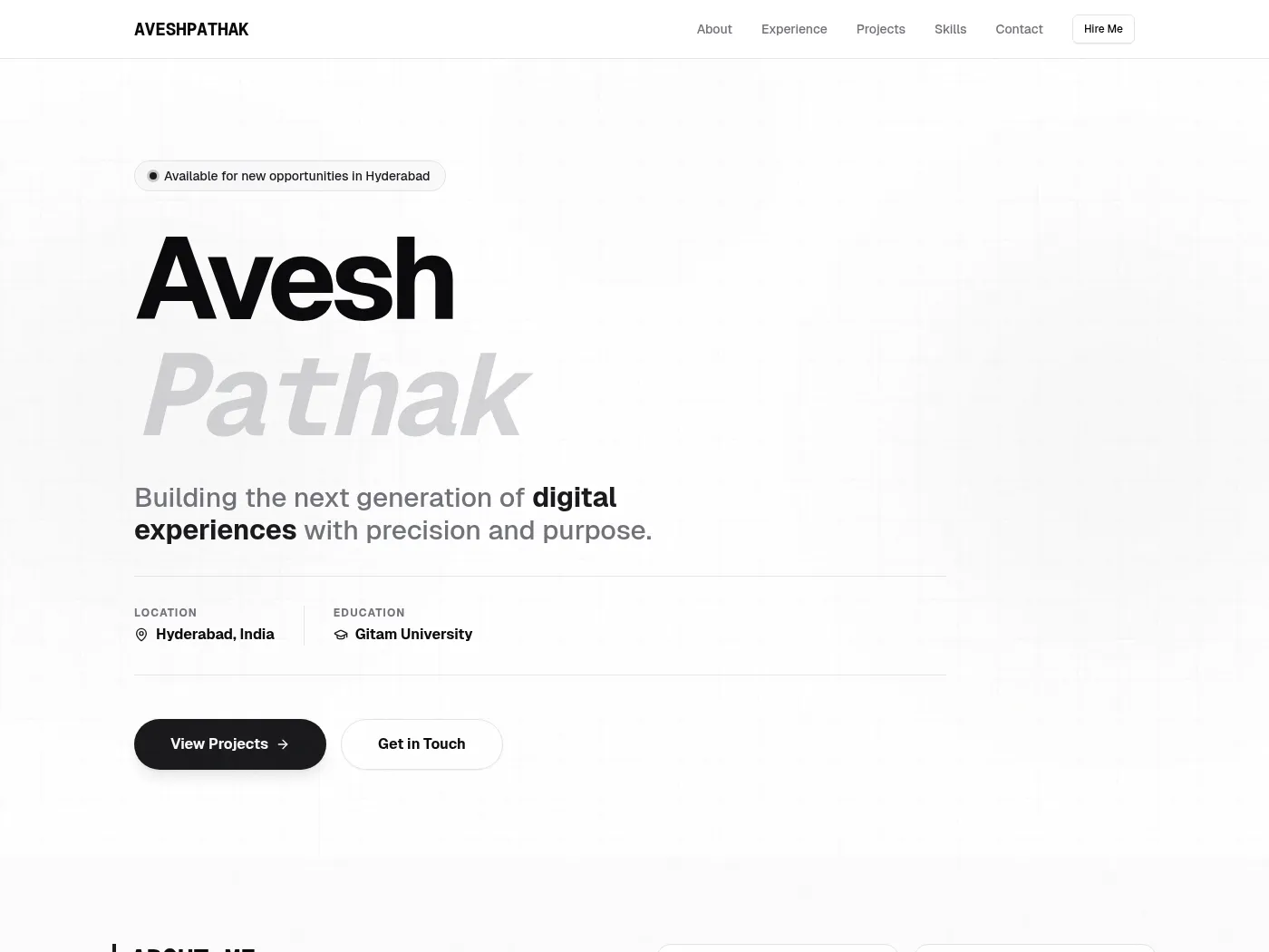 Avesh Pathak Portfolio