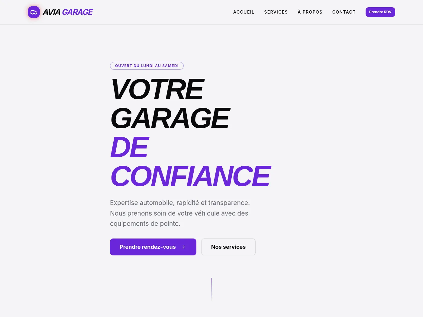 AVIA Garage Web Onepage