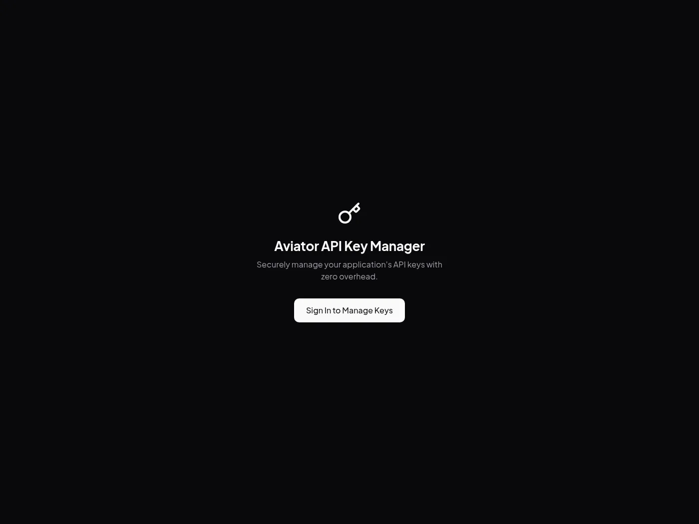 Aviator API Key Manager