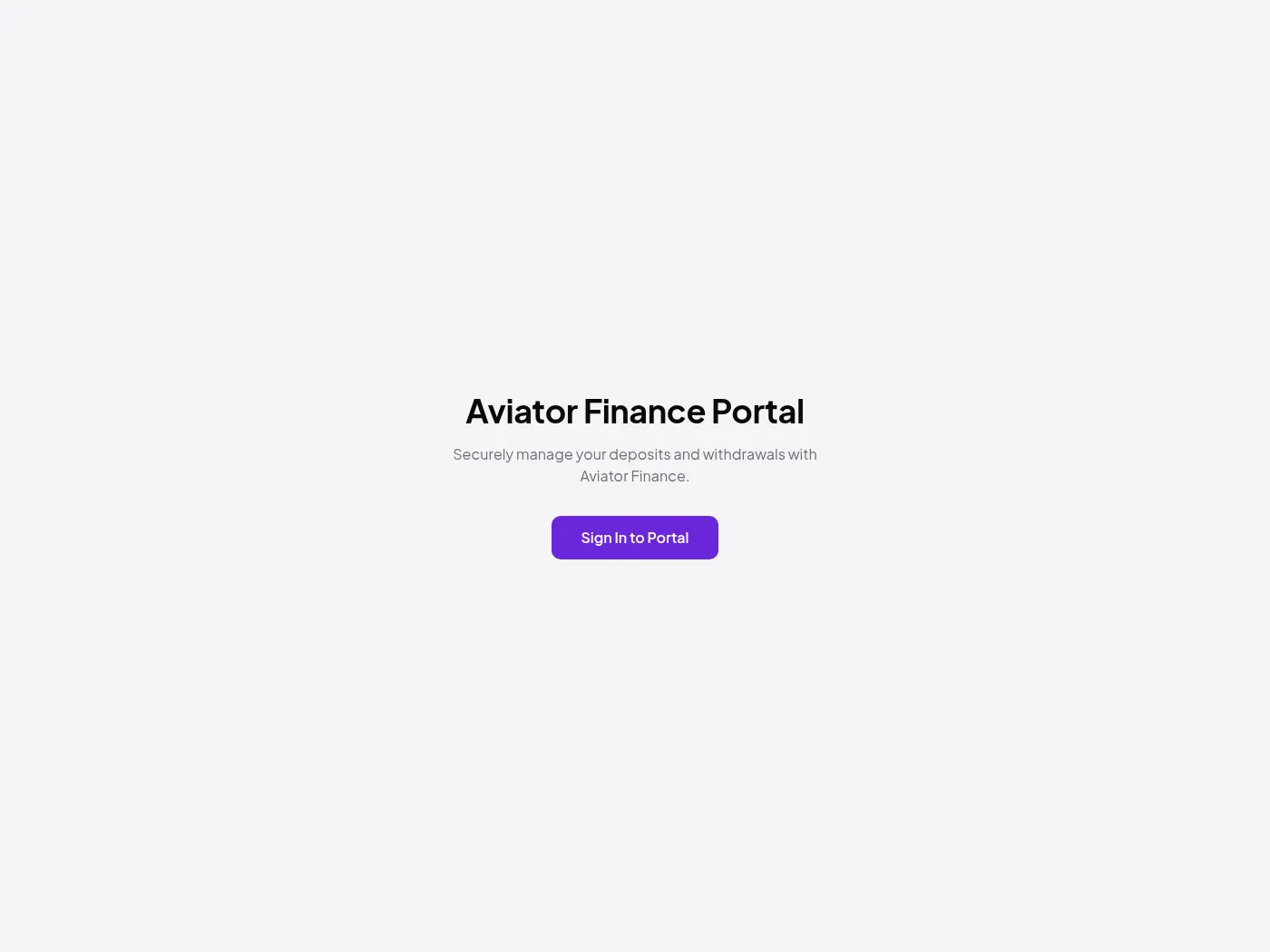Aviator Finance Portal