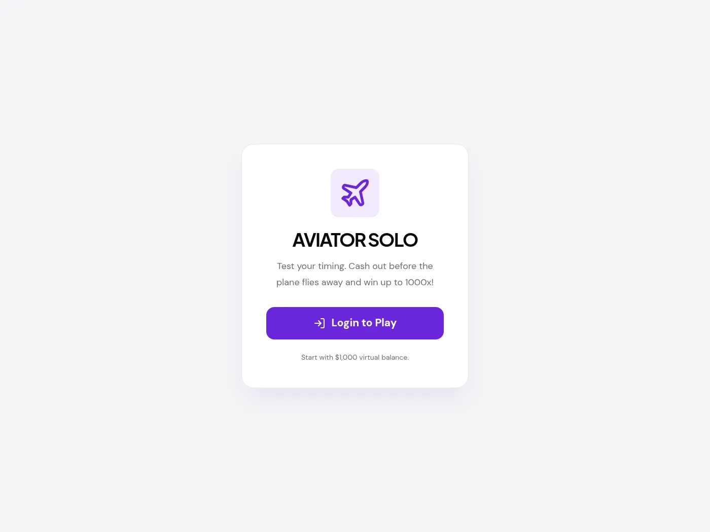 Aviator Game Solo