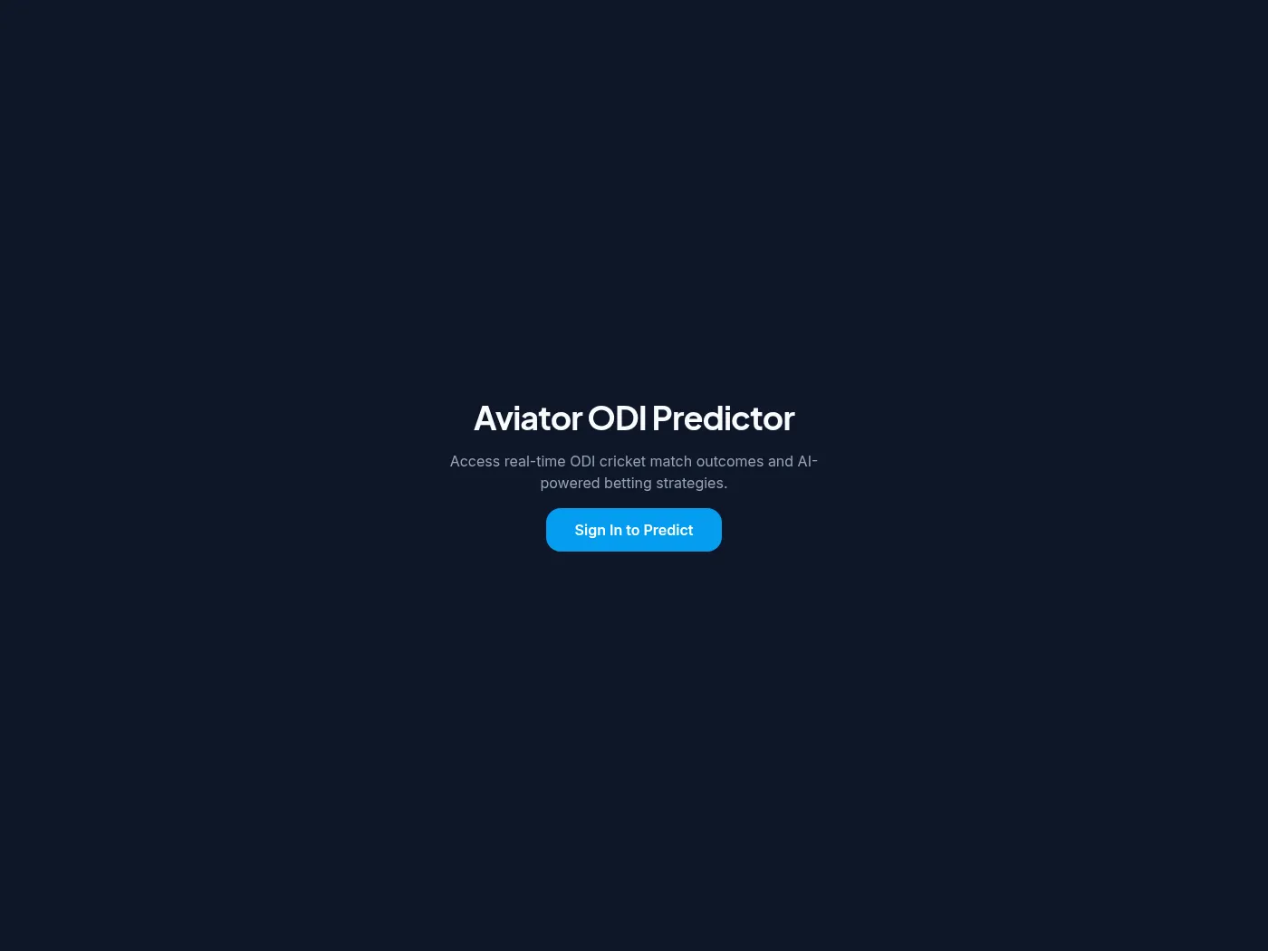 Aviator ODI Predictor
