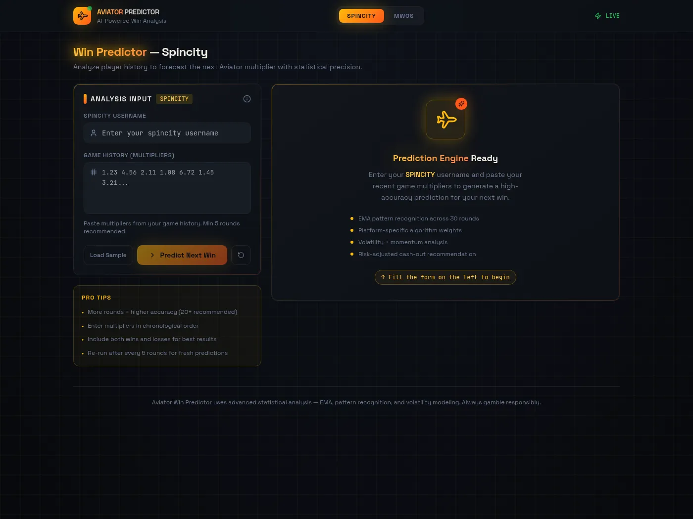 Aviator Win Predictor