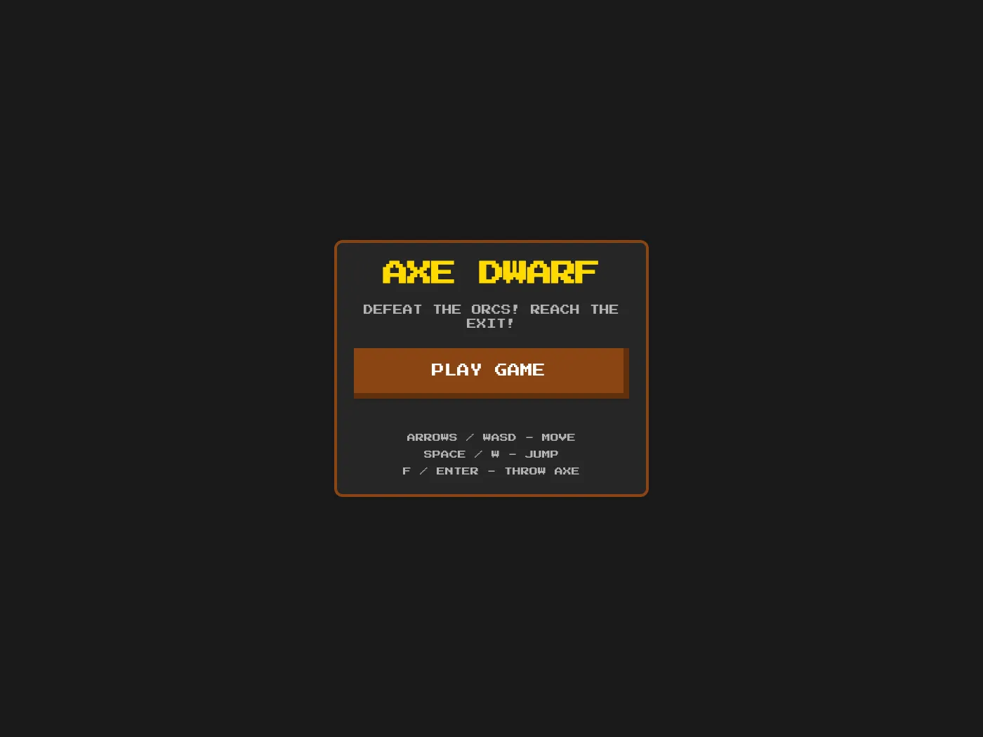 Axe Dwarf Platformer