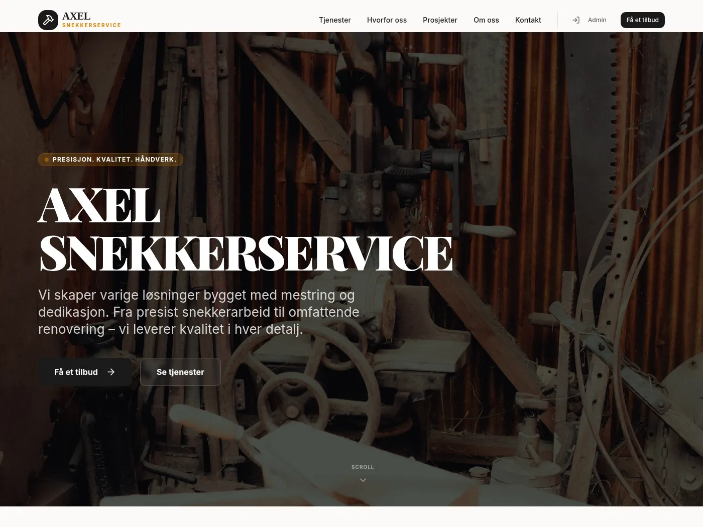 AXEL Snekkerservice Web