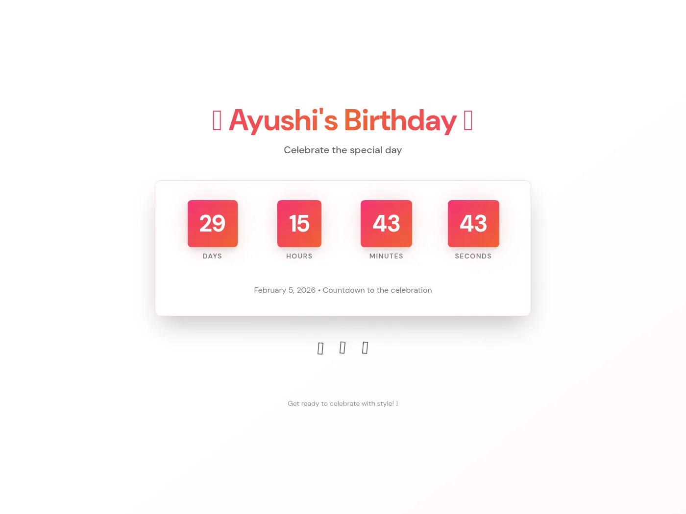 Ayushi Birthday Countdown