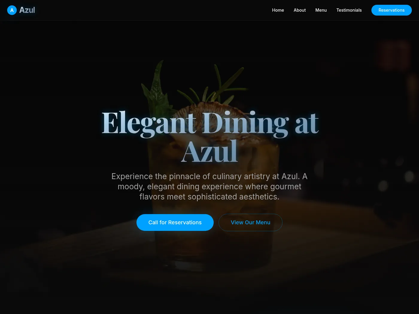 Azul Fine Dining Site