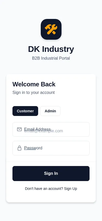 DK Industry B2B Portal