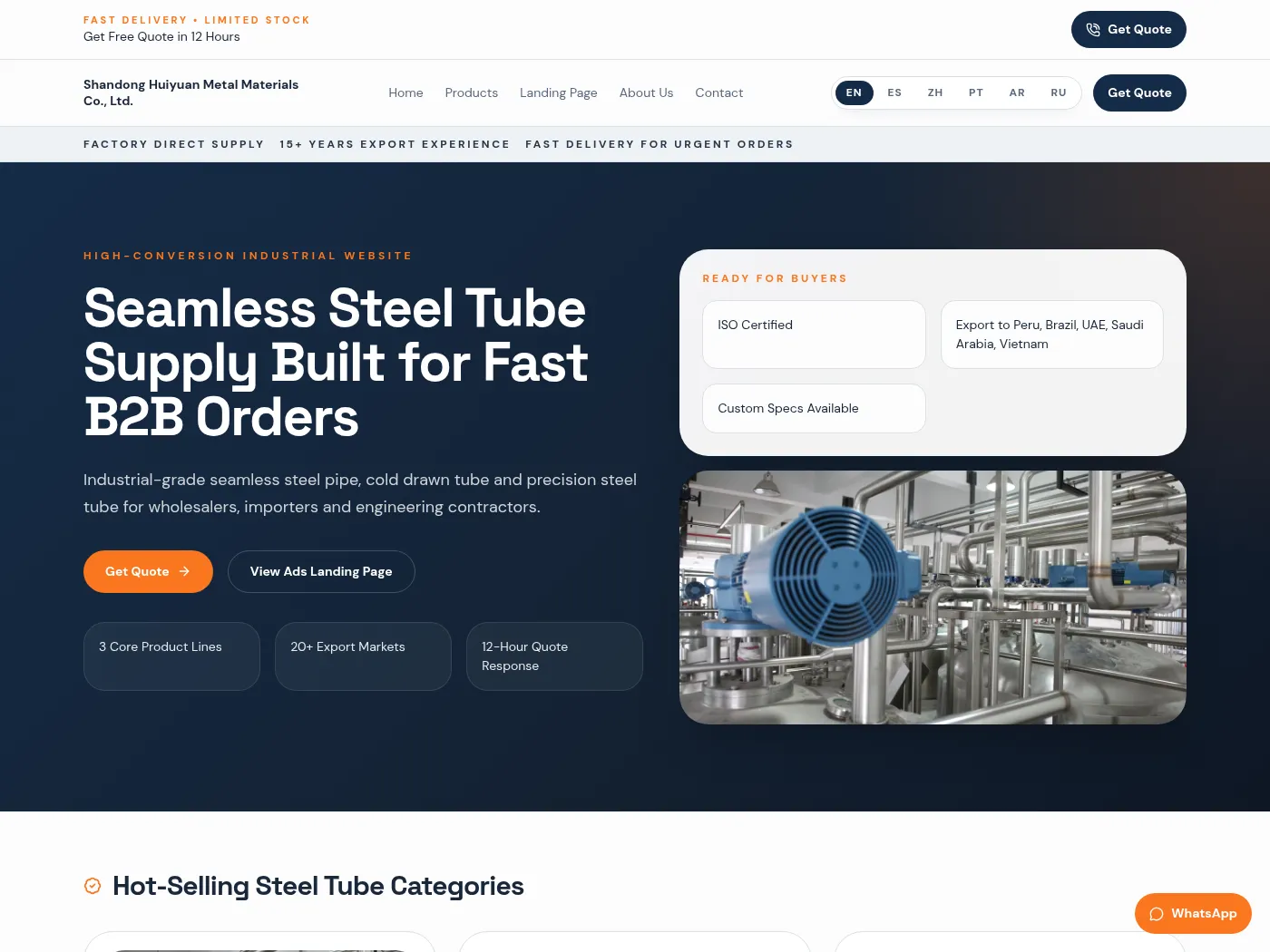 SteelTube B2B Pro Site
