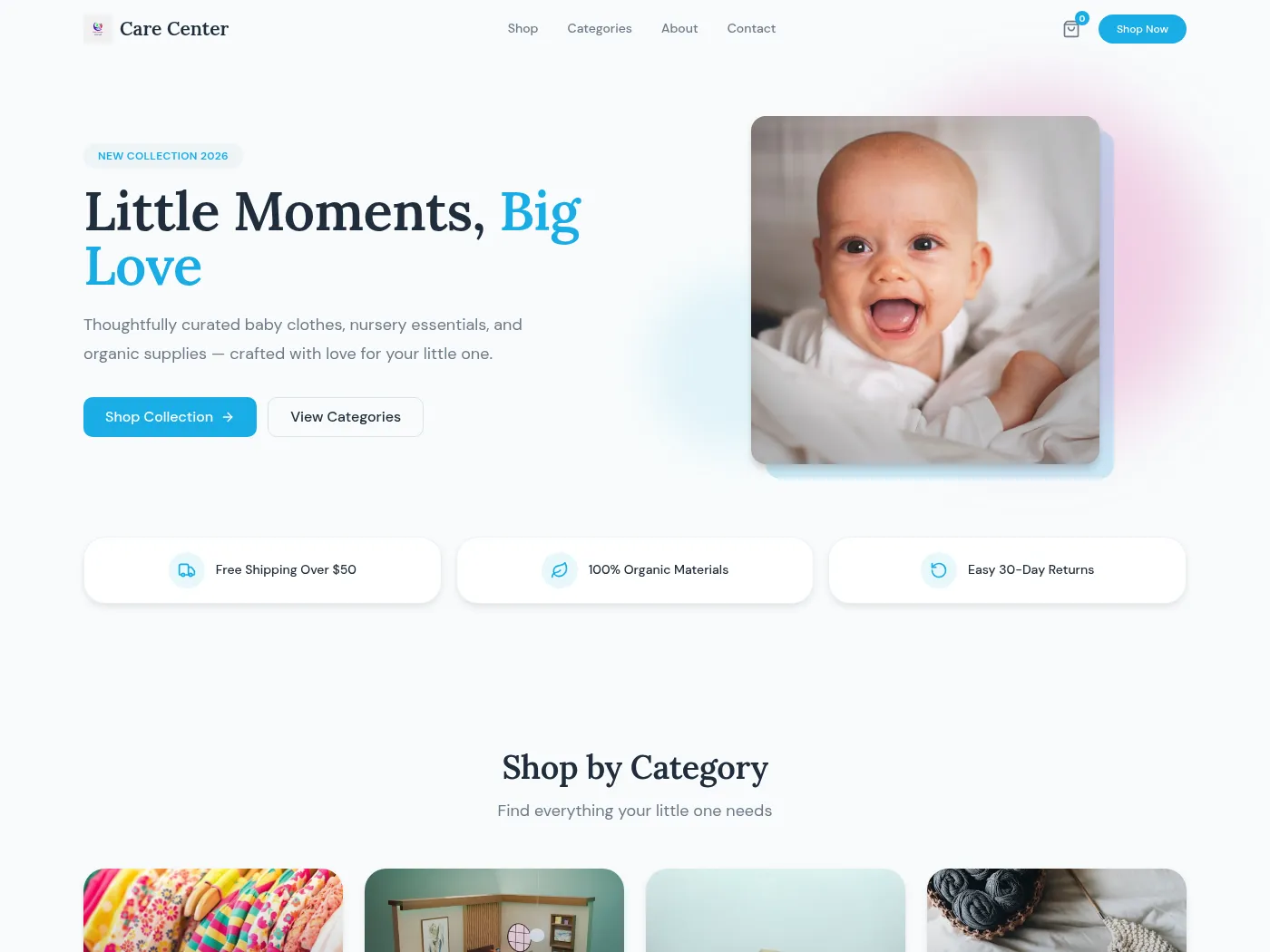 Baby Boutique Landing Page
