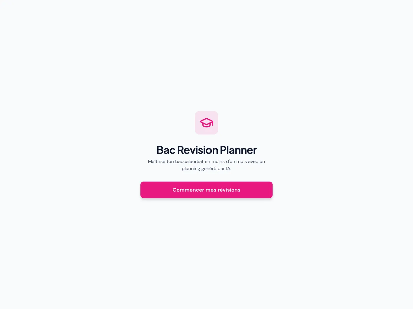 Bac Revision Planner