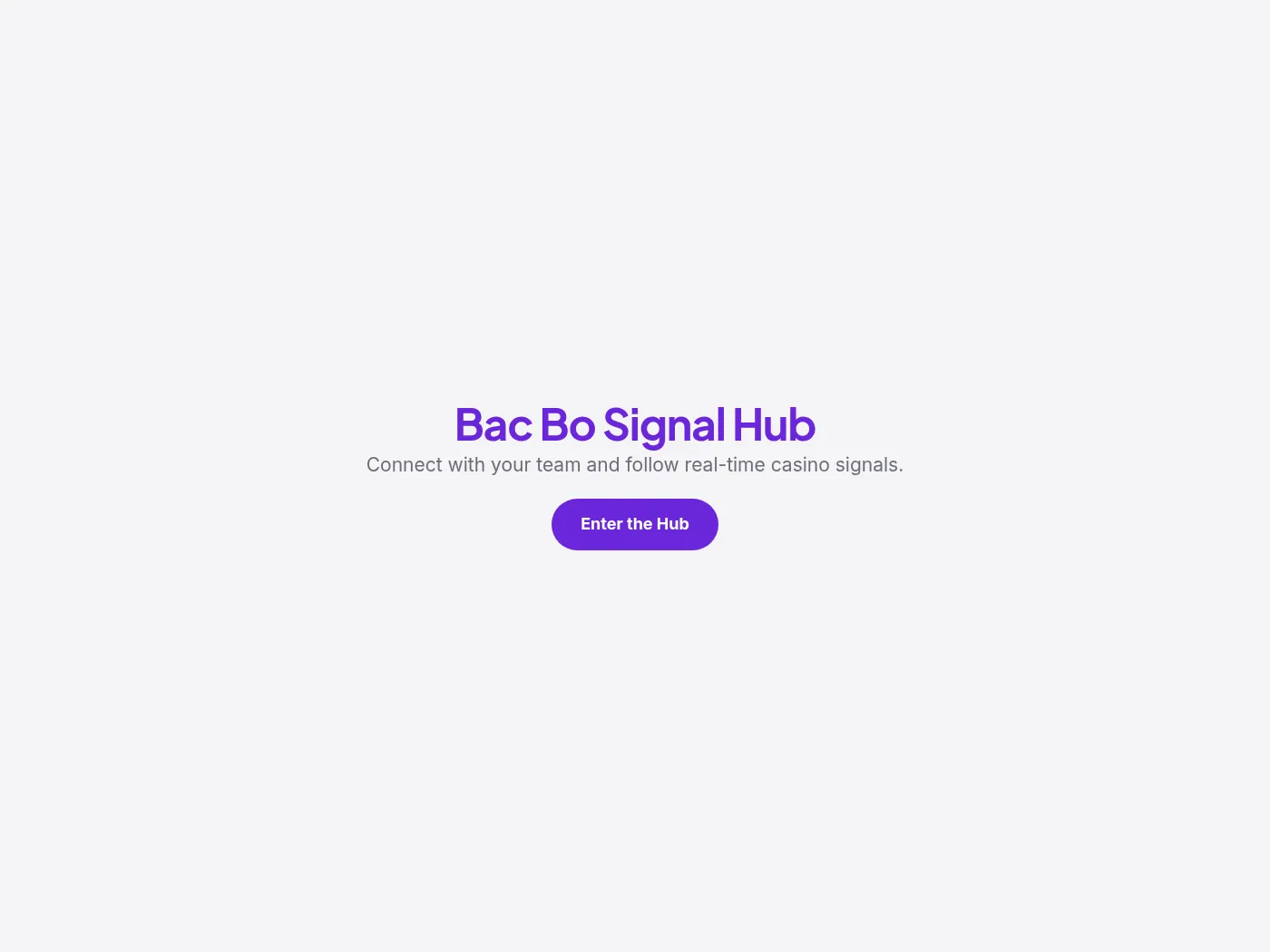 Bac Bo Signal Hub