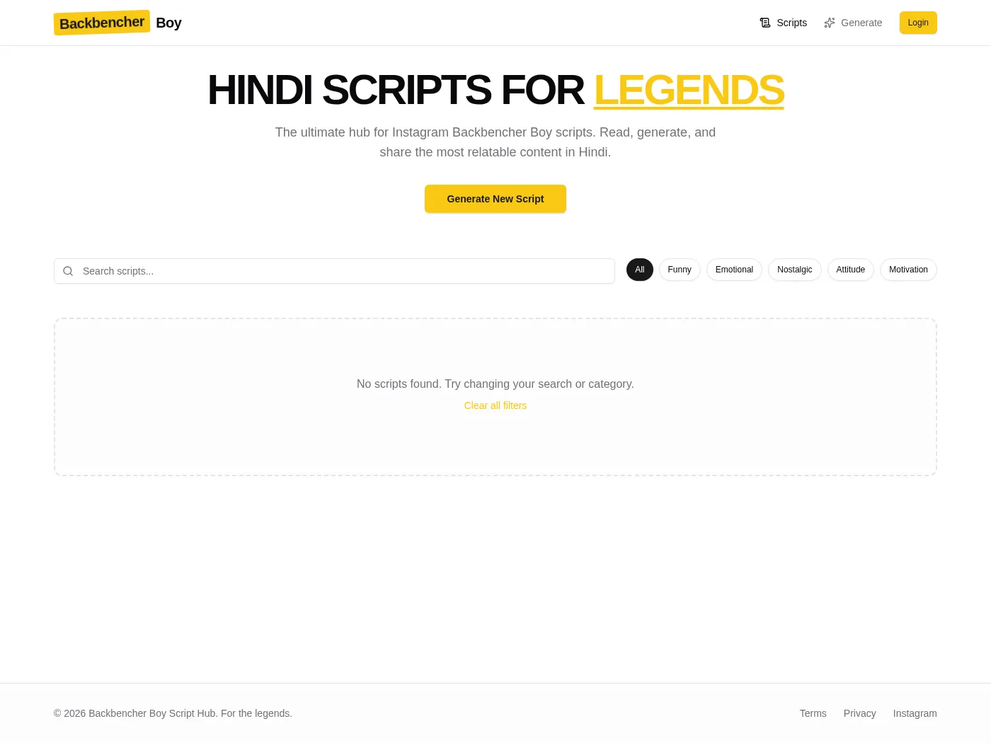 Backbencher Boy Script Hub