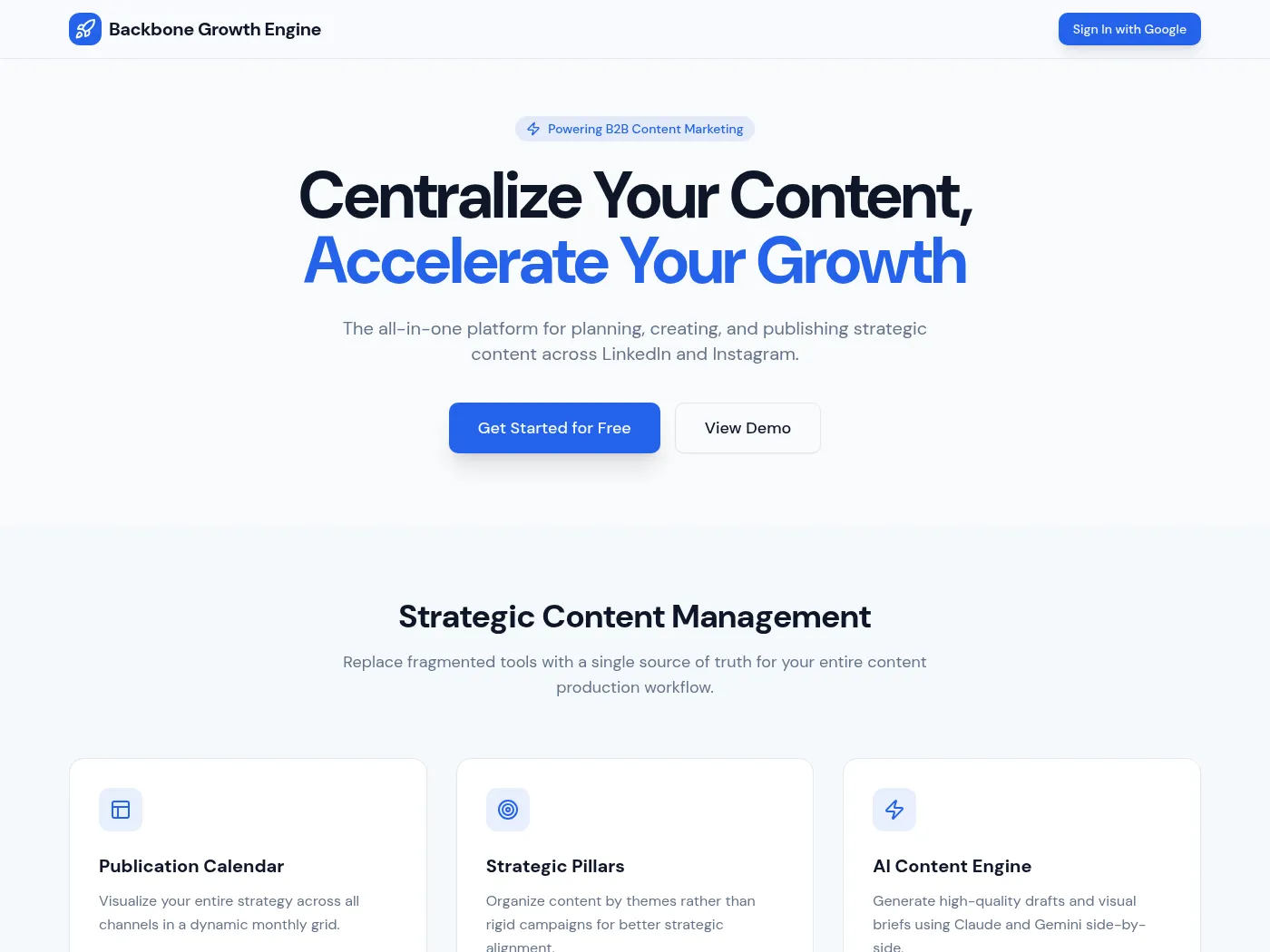 Backbone Growth Engine
