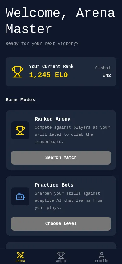 Ranked Backgammon Arena