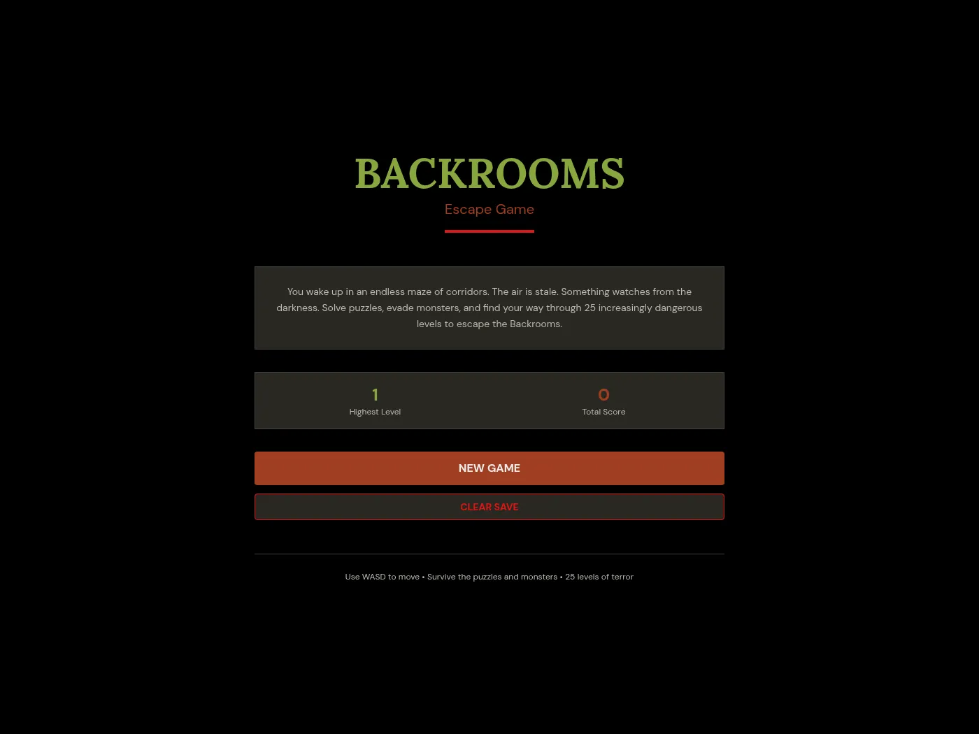 Backrooms Escape Game