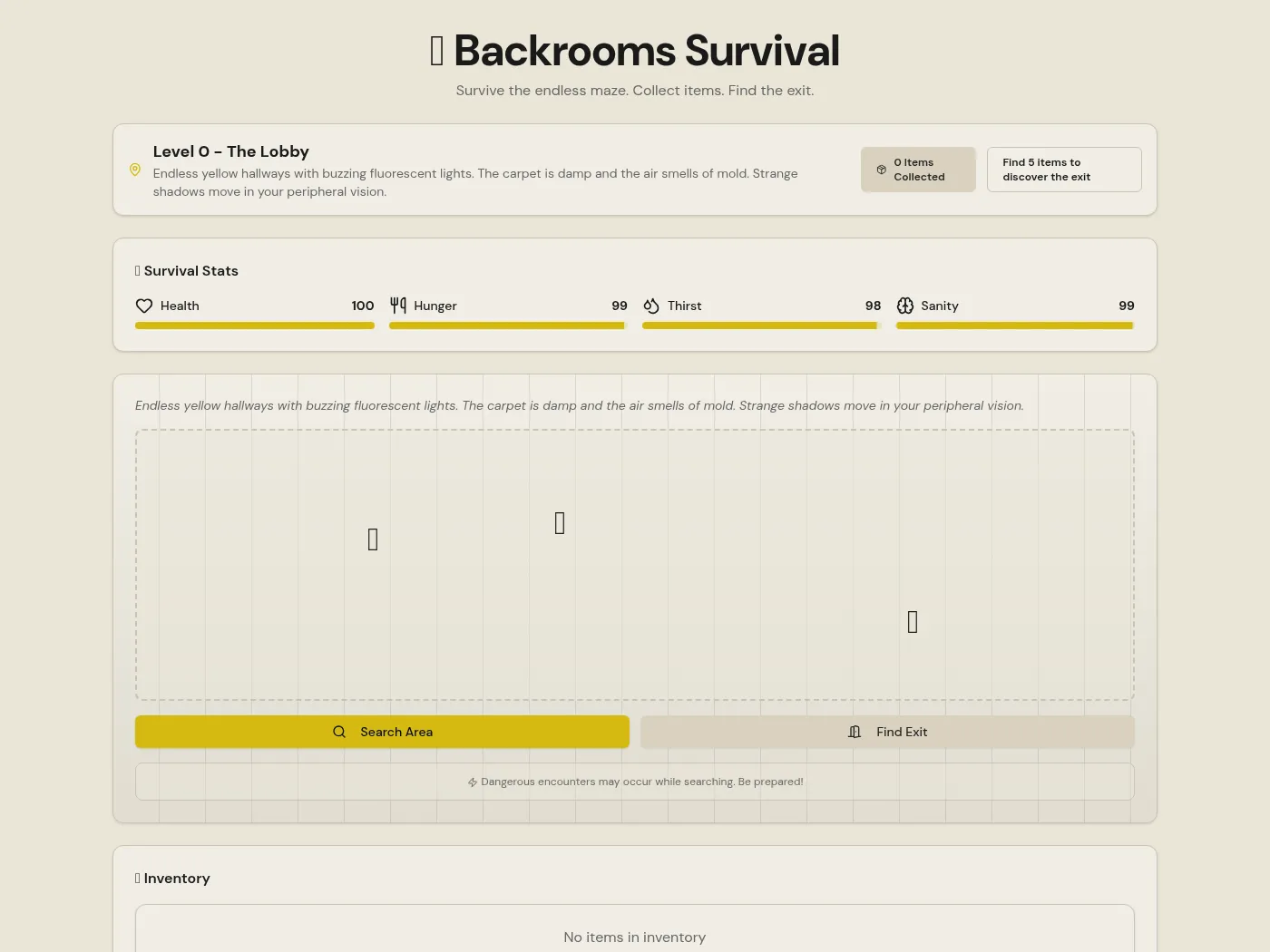 Backrooms Survival Quest