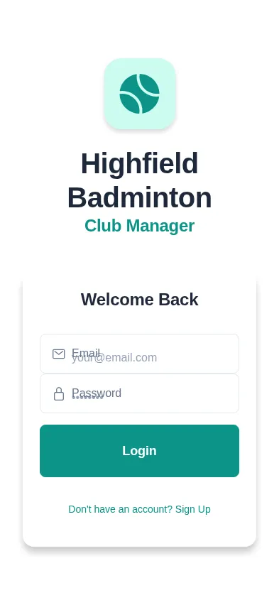 Highfield Badminton Manager