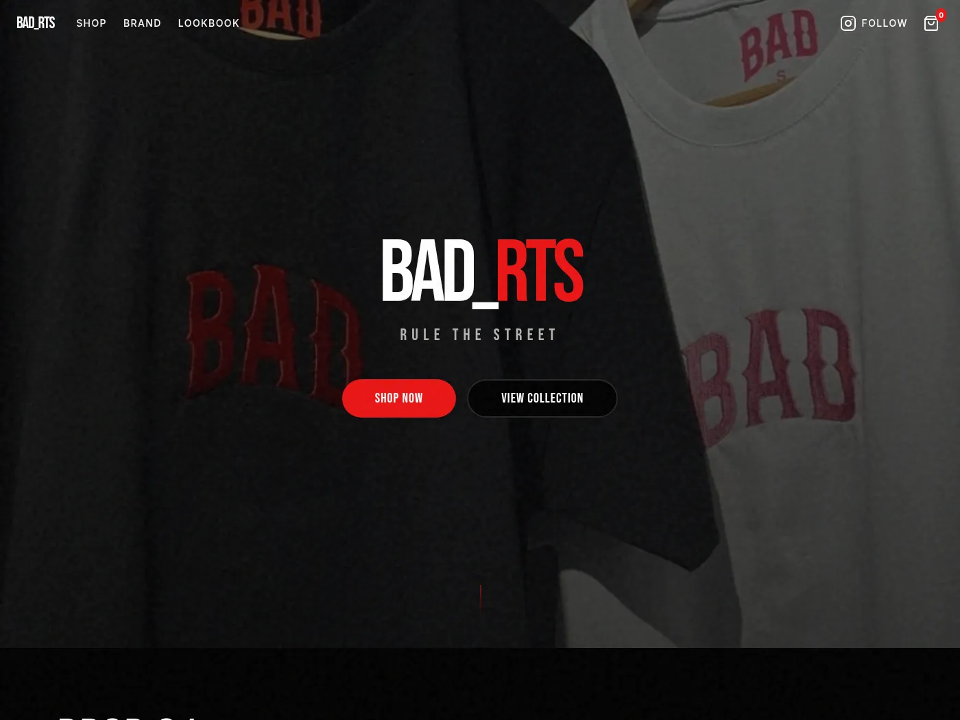 BAD_RTS Streetwear Site