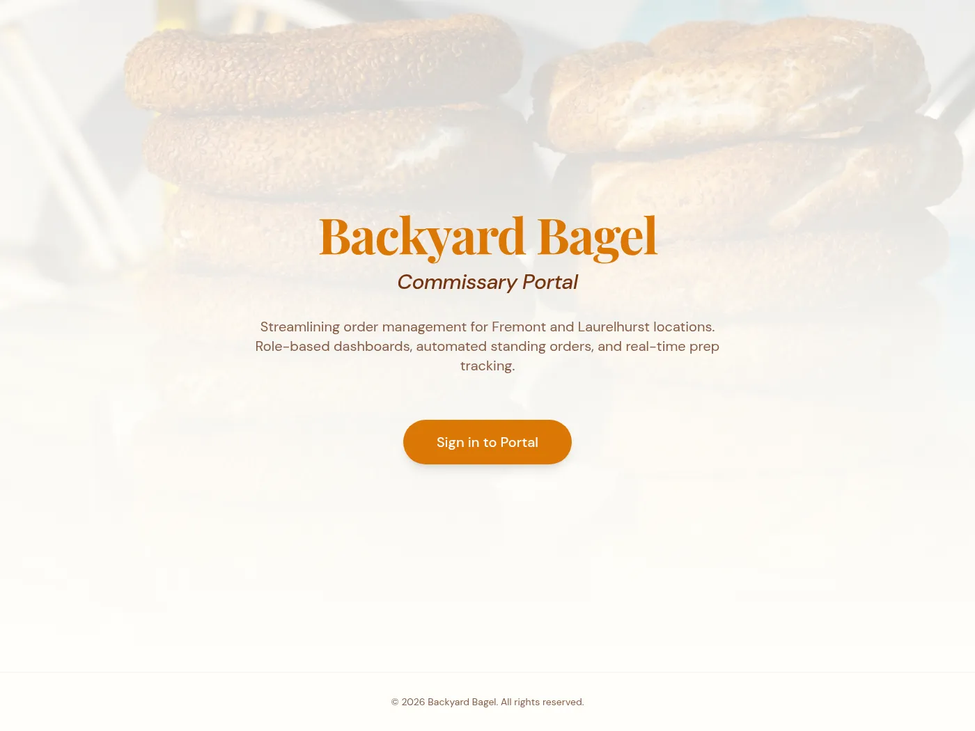 Backyard Bagel Portal