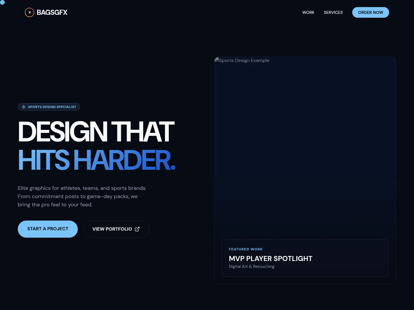 Bagsgfx Sports Design Landing