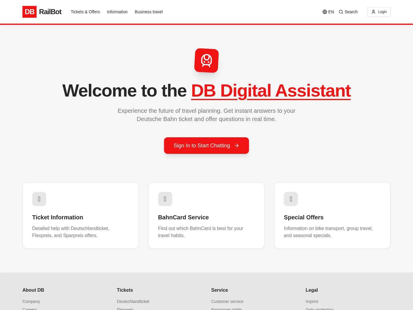 RailBot Chat Assistant