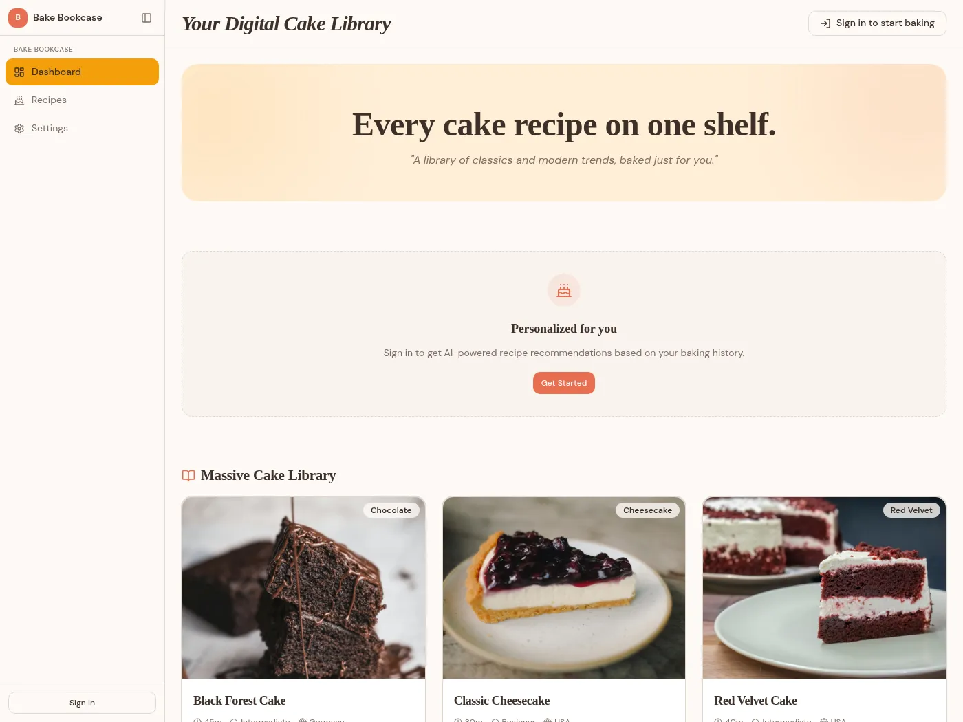 Bake Bookcase Cake Library