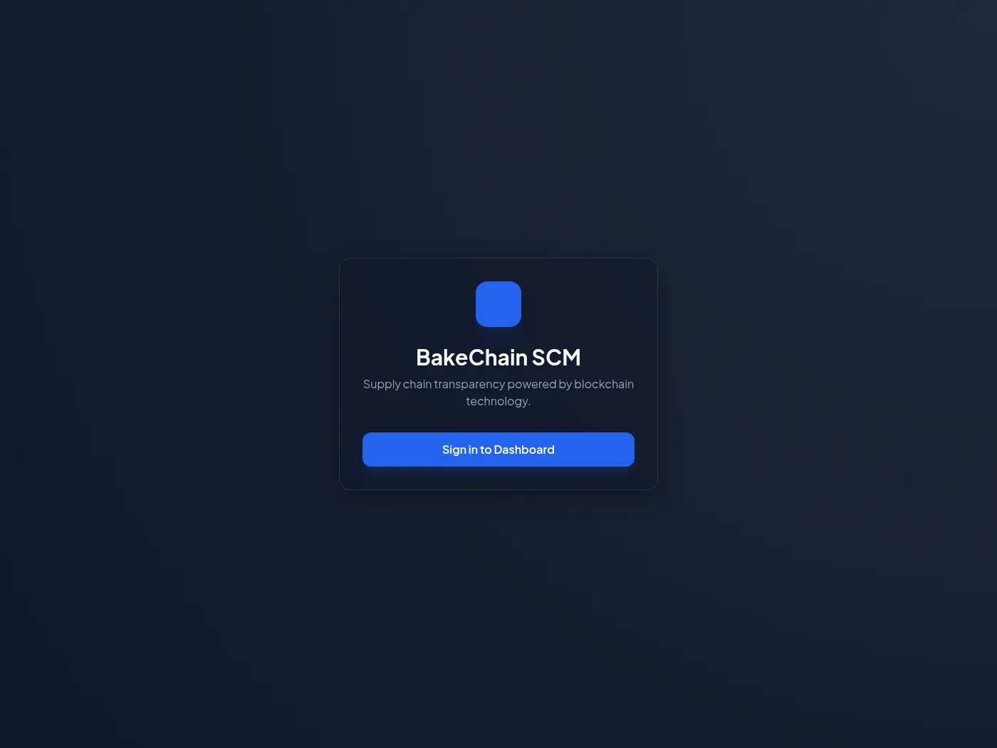 BakeChain SCM Dashboard