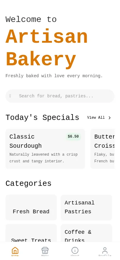 Bakery Shop Mobile App
