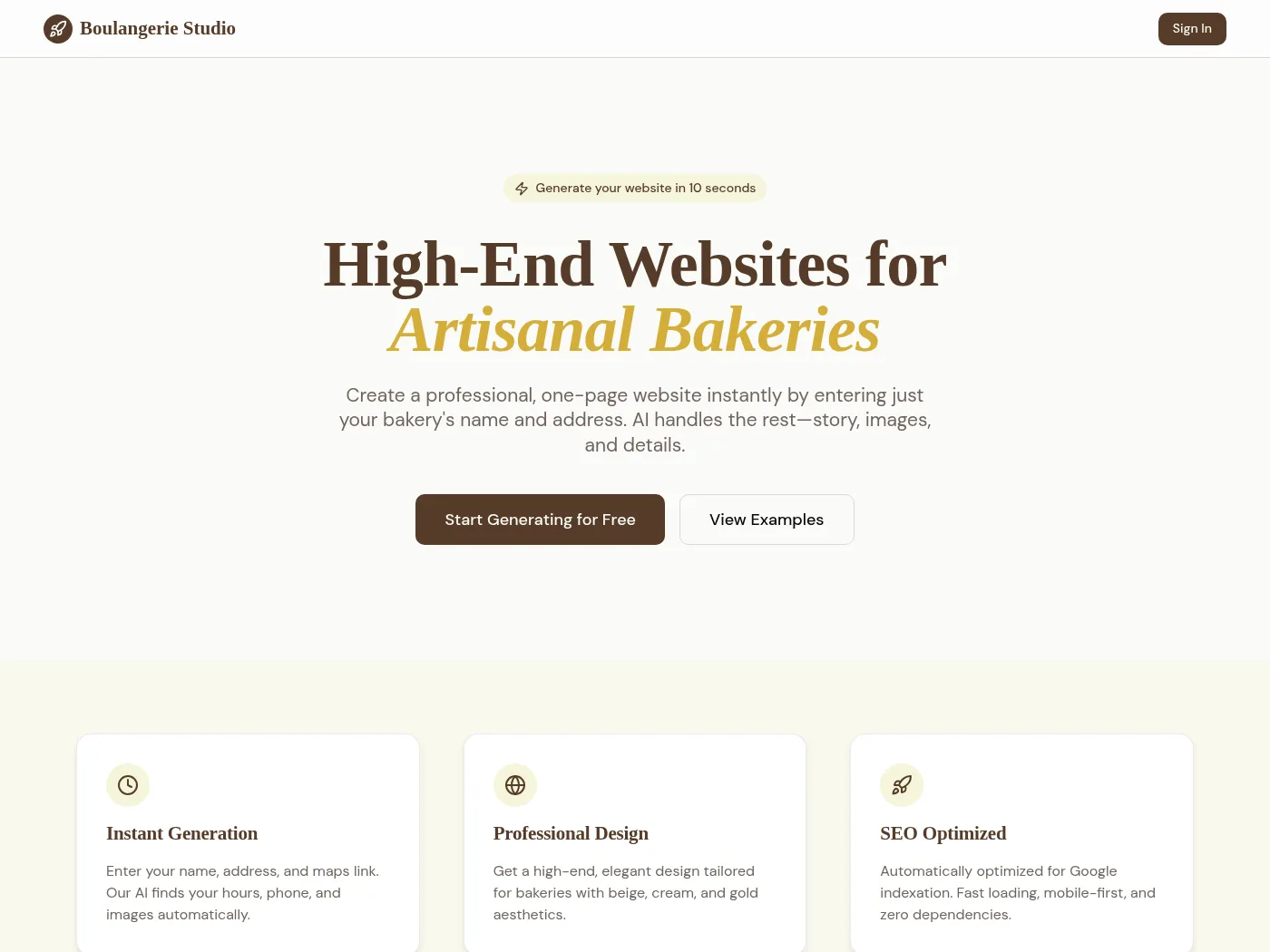 Boulangerie Site Studio