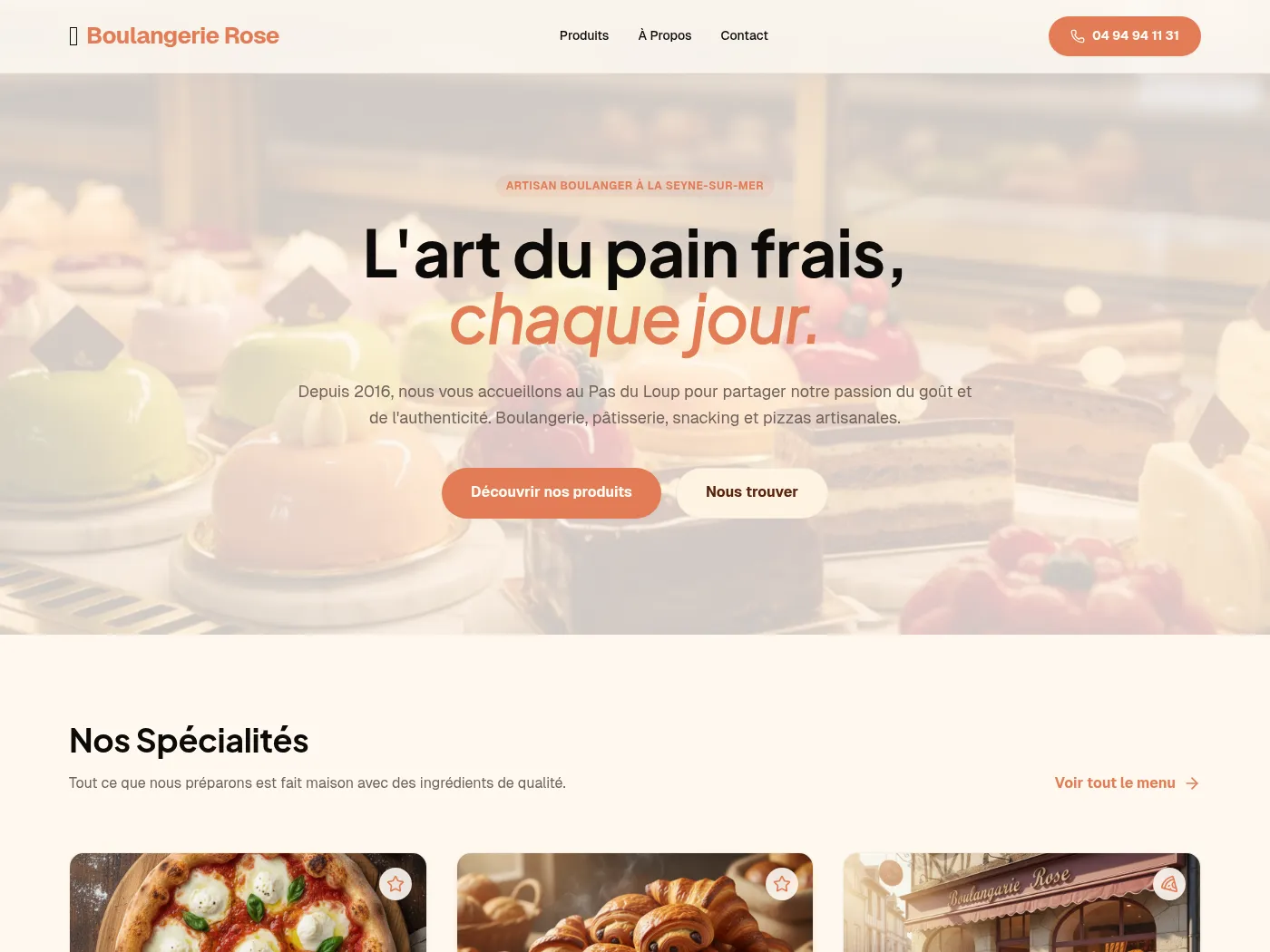 Bakery Vitrine Website