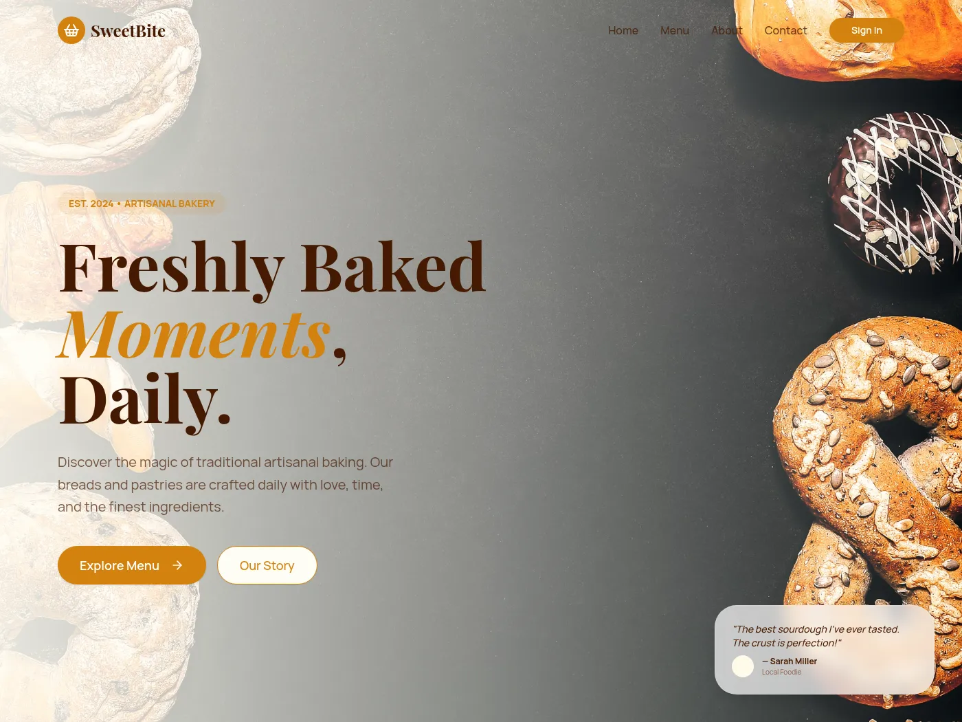 SweetBite Bakery Website