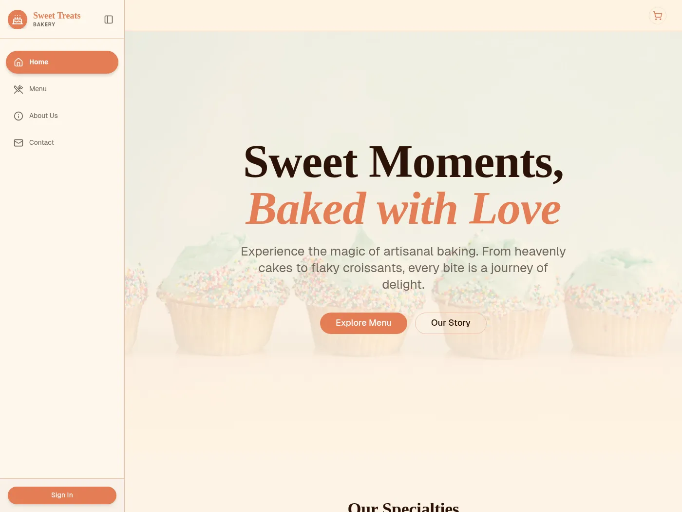 Sweet Treats Bakery Site