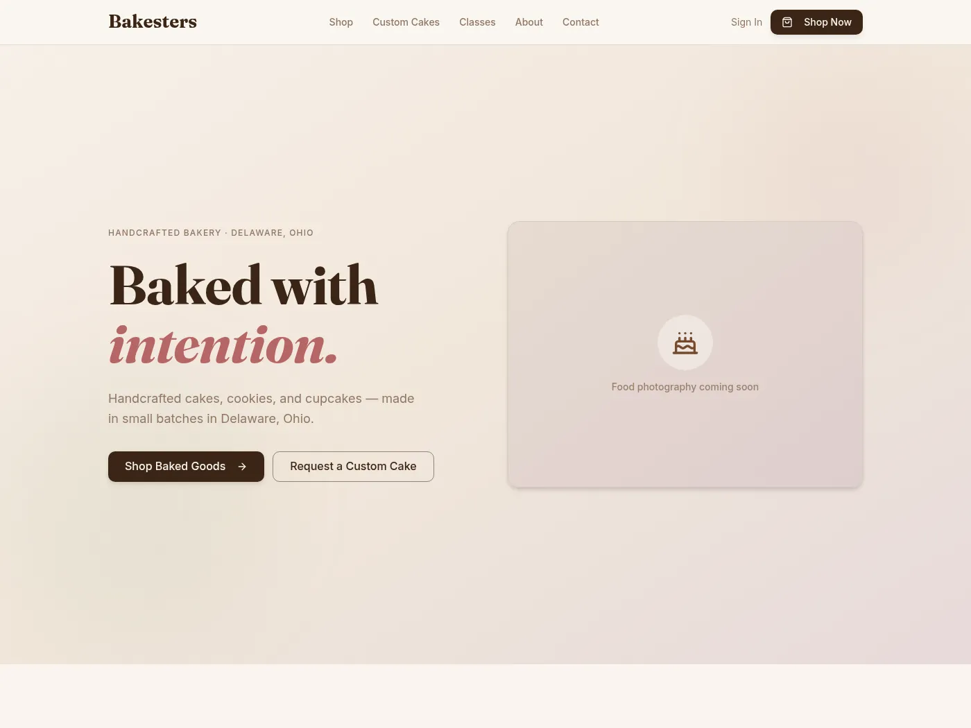 Bakesters Bakery Website