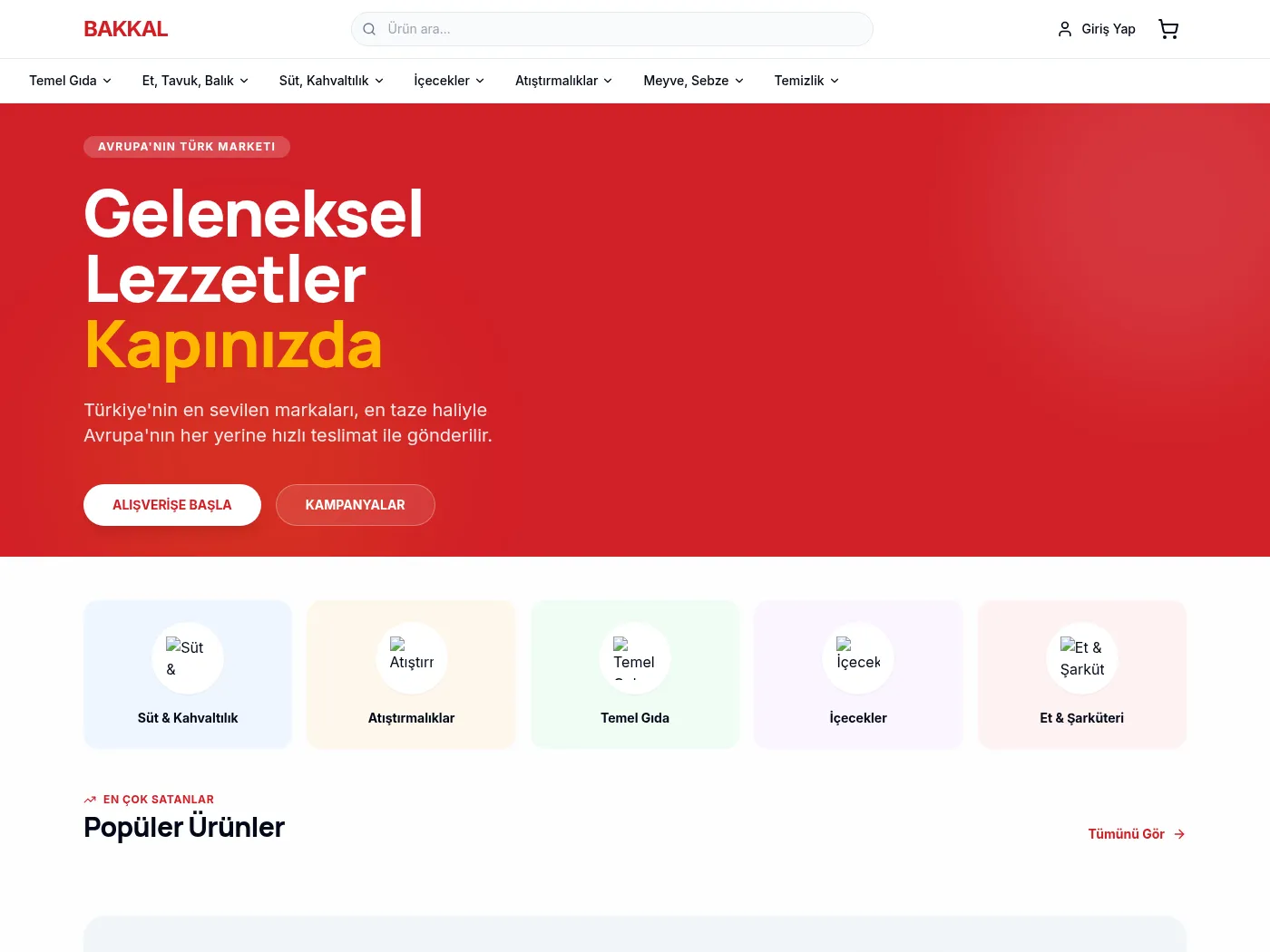 Bakkal Market Clone