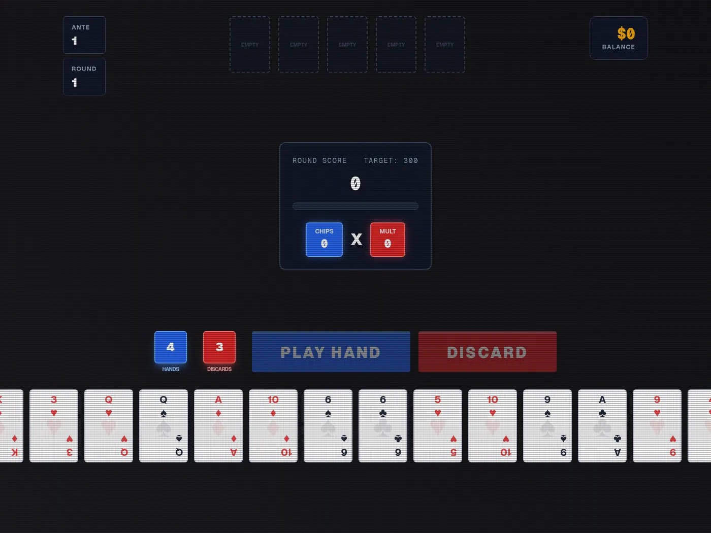 Balatro Card Game Clone