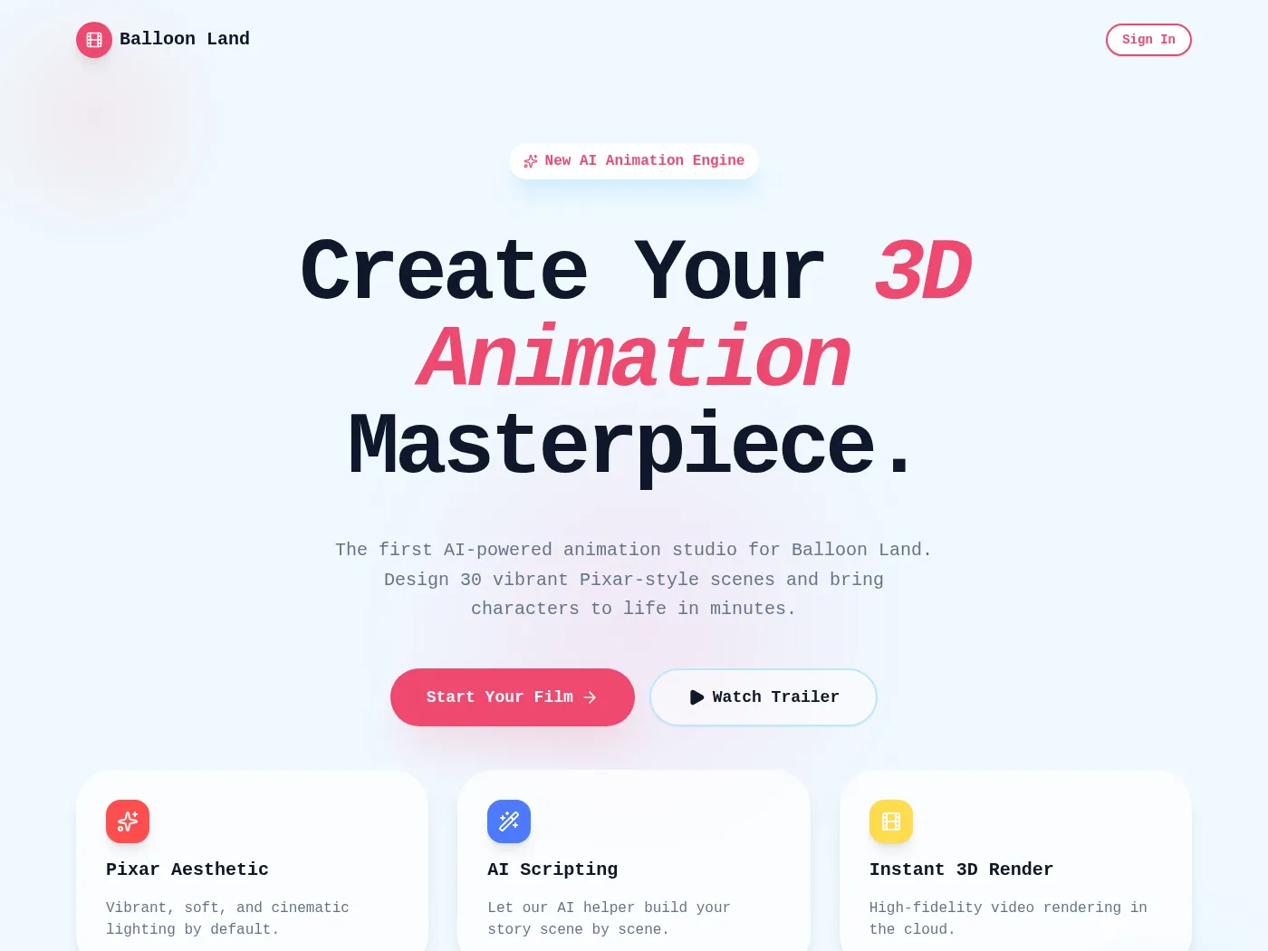 Balloon Land 3D Animation