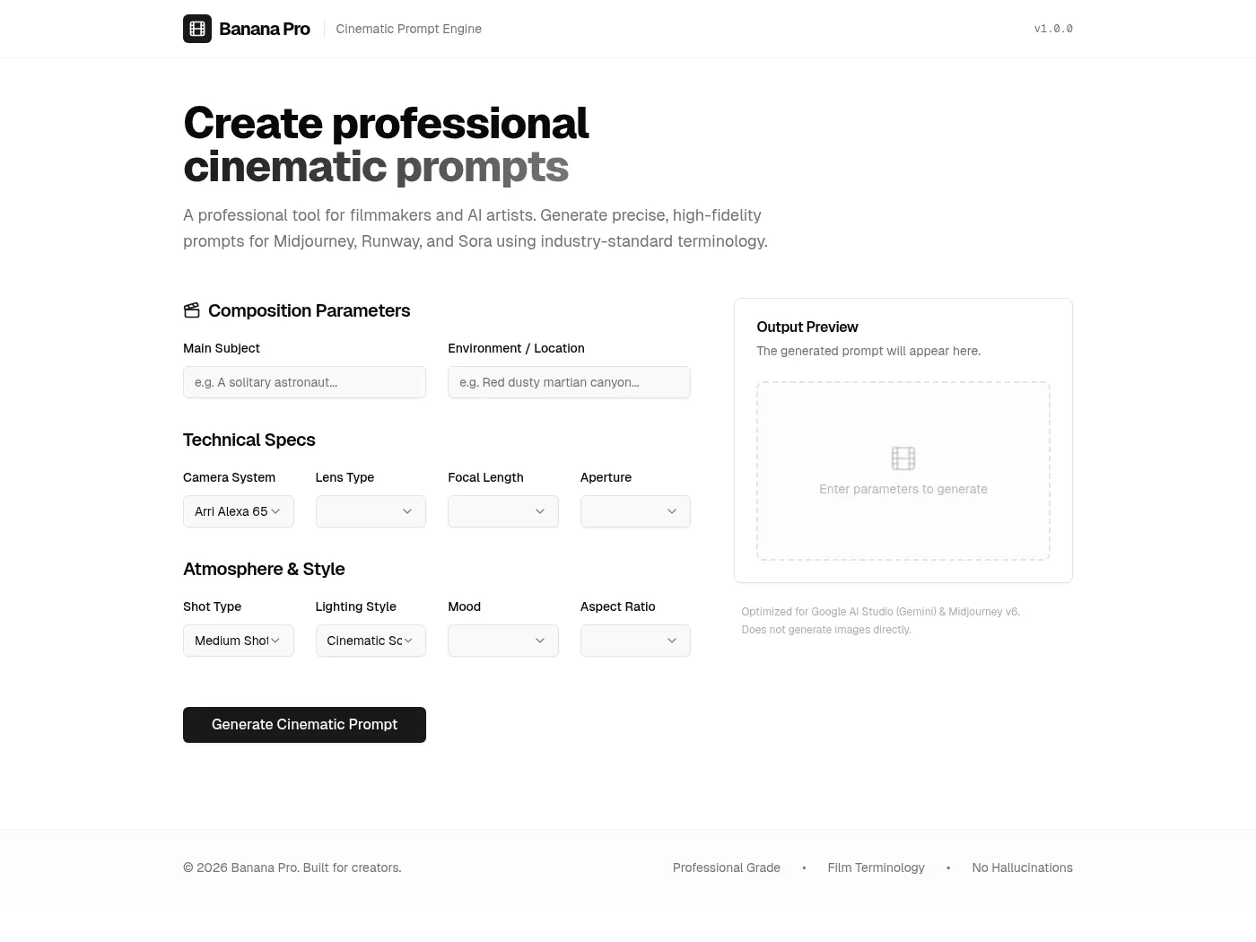 Banana Pro Prompt Engine
