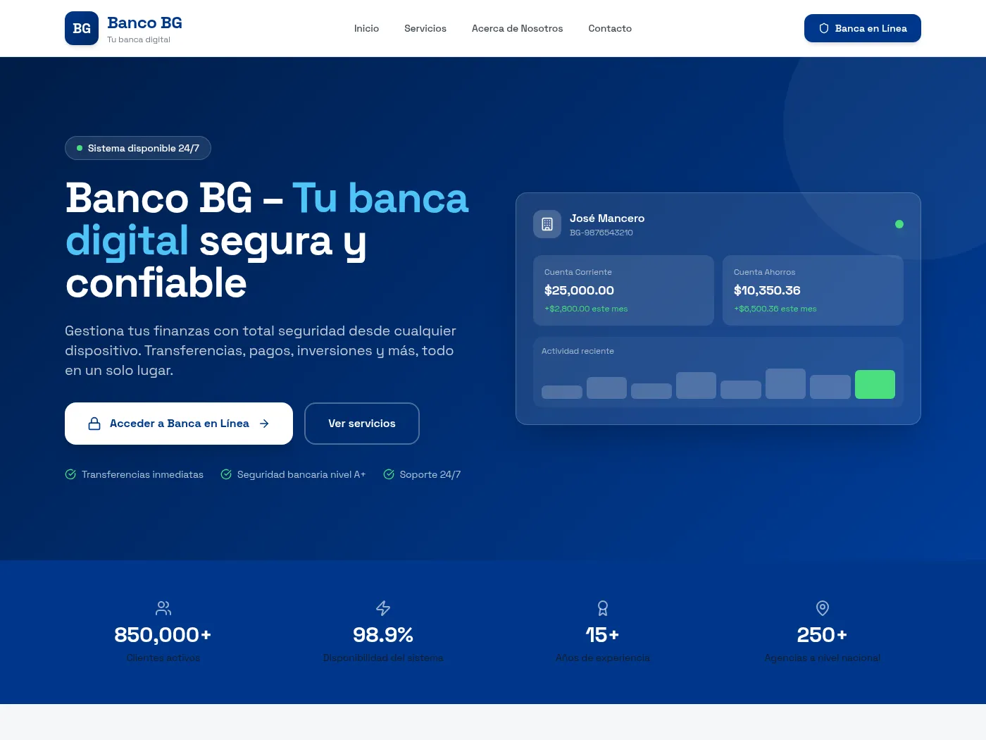 Banco BG Demo Online