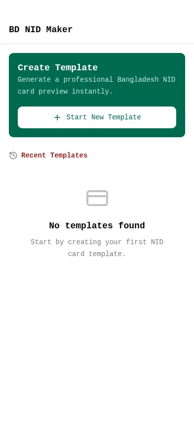 Bangladesh NID Template