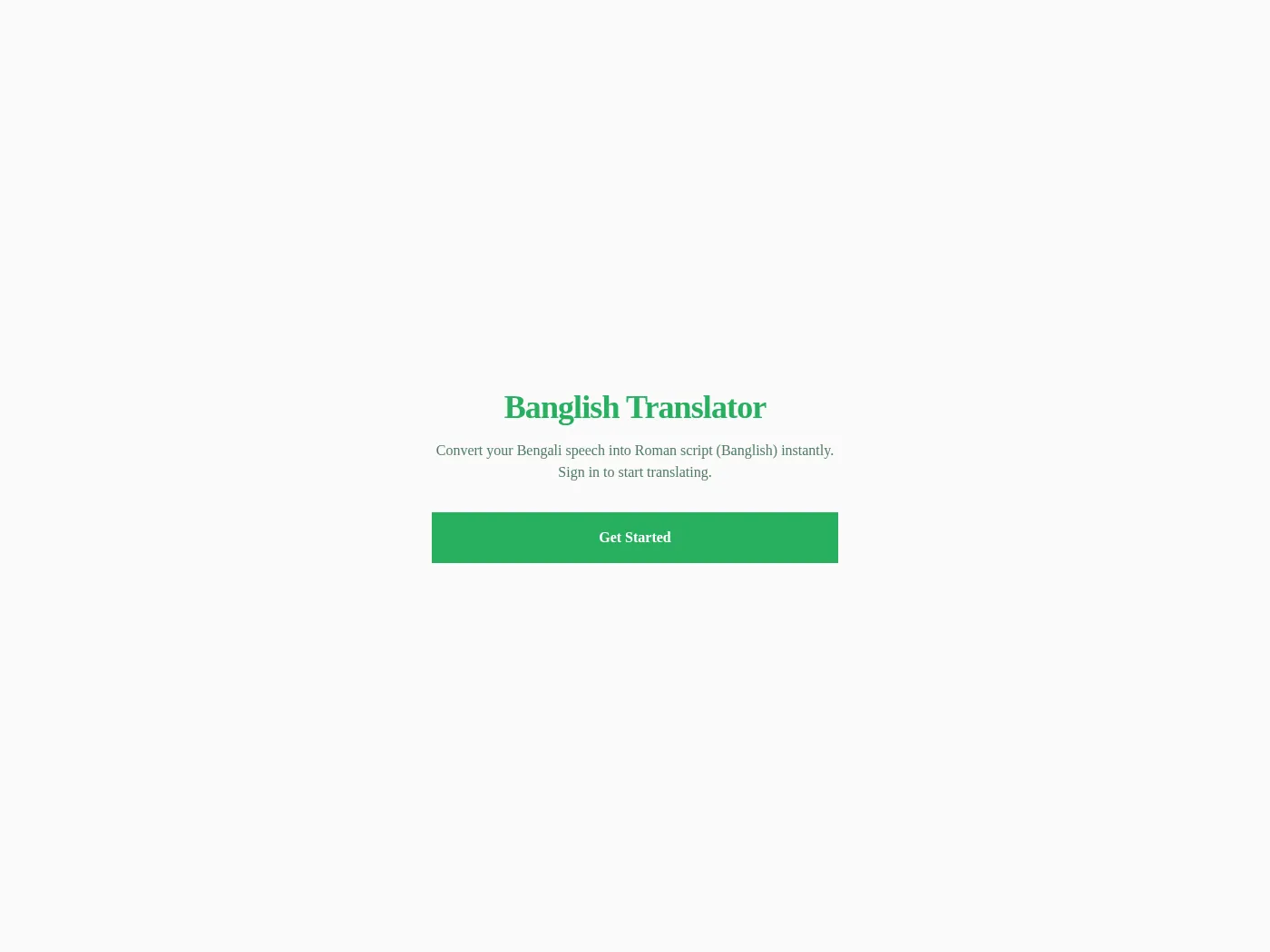 Banglish Translator