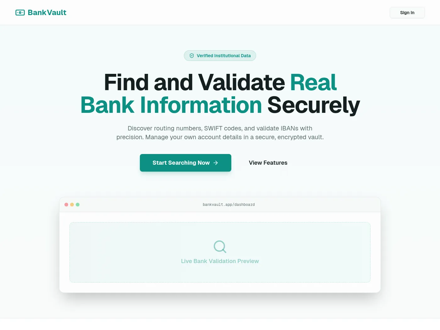 Bank Account Finder