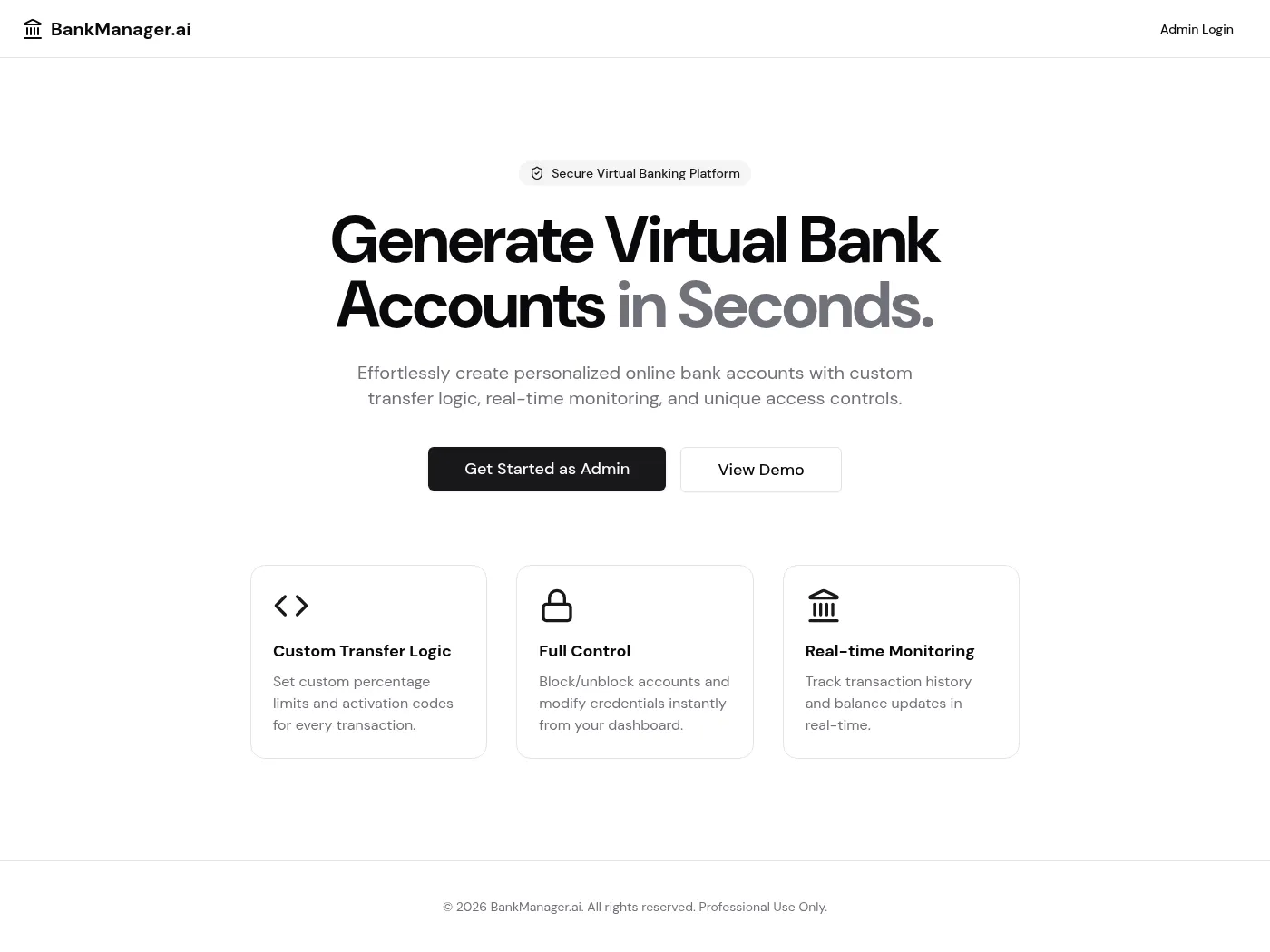 Virtual Bank Account Manager