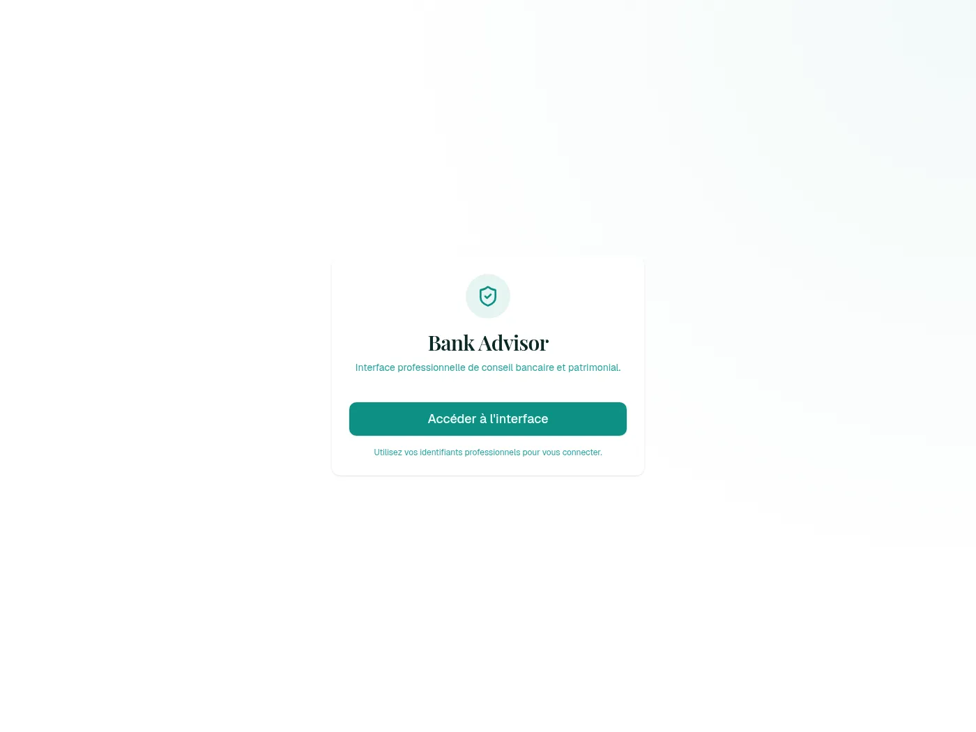 Bank Advisor Interface