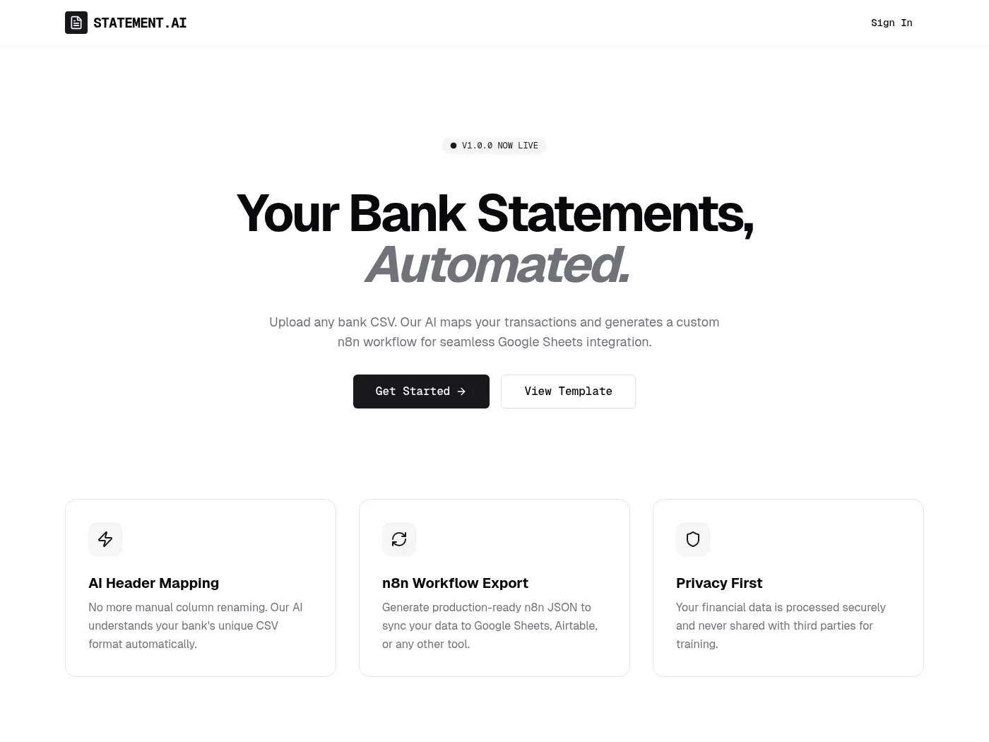 Bank Statement Automator