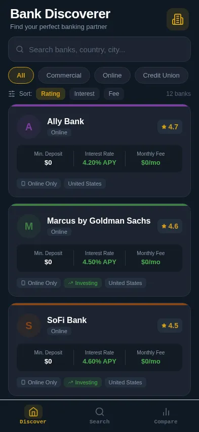 Bank Discoverer App